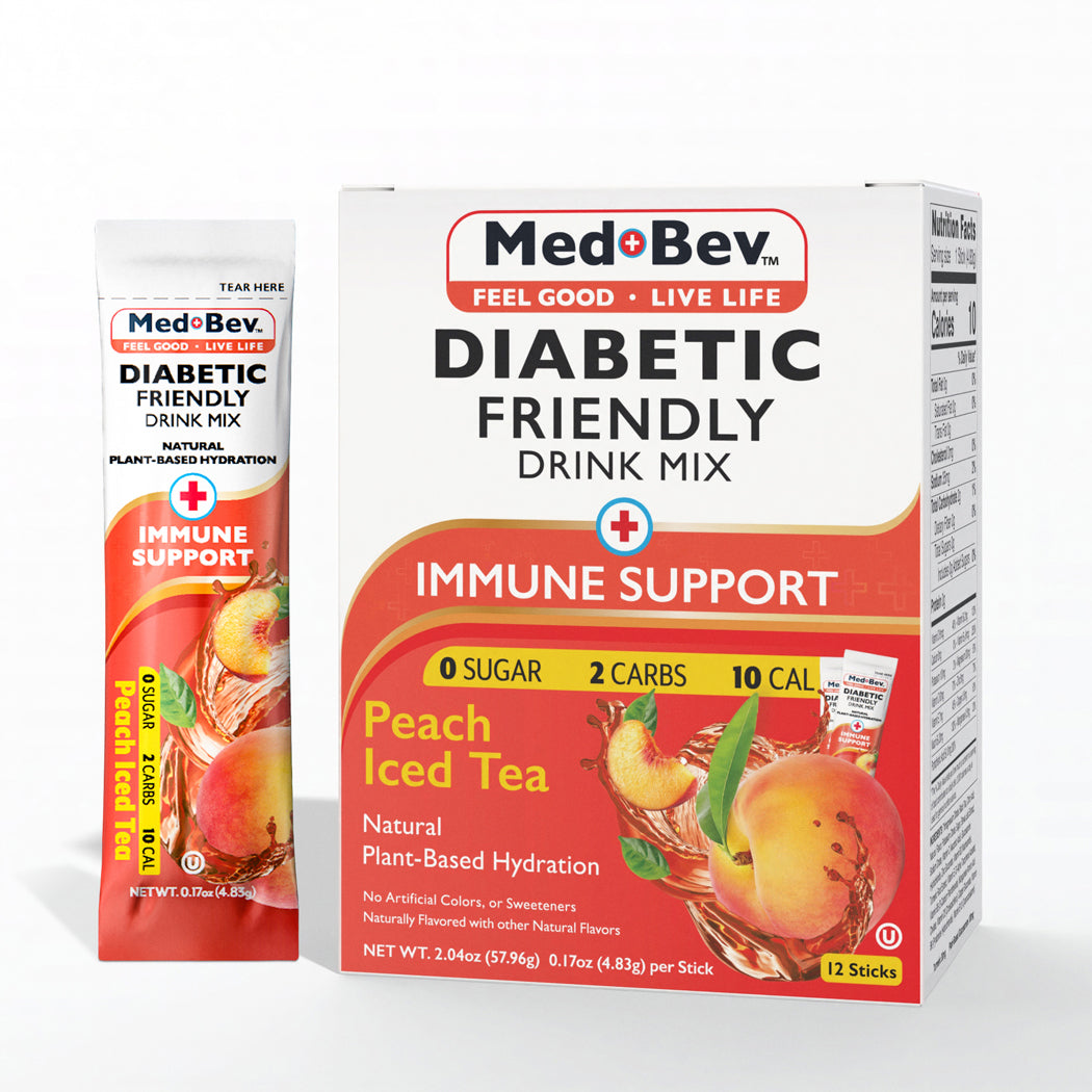 Med-Bev Diabetic Friendly Sugar-Free Low Carb Hydration Drink Mix - 12