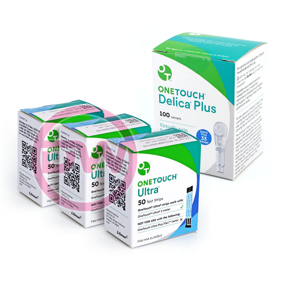 One Touch Ultra Test Strips 150ct with 100 FREE Lancets