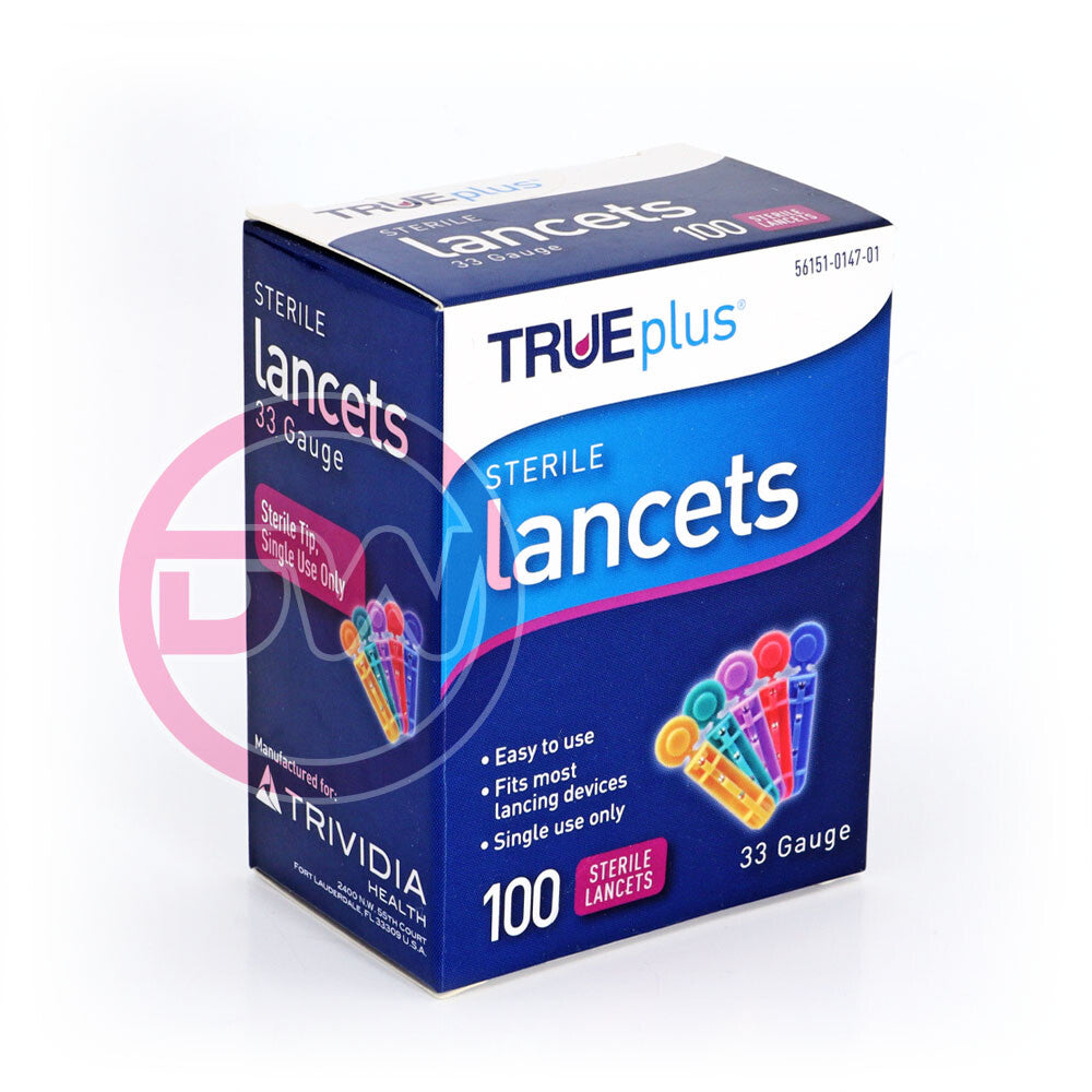 TRUEplus Sterile Lancets - Universal Twist Top 100ct