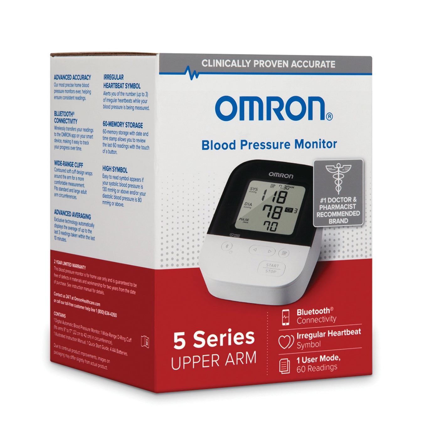 Omron 5 Series Wireless Bluetooth Upper Arm Blood Pressure Monitor BP7