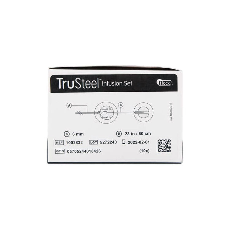 Tandem TruSteel Infusion Set, 6mm Cannula, 23" Tubing - 10/BX